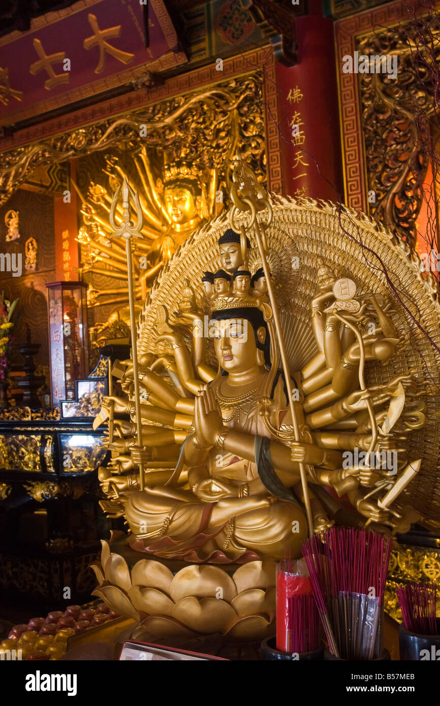Elaborate many hand Guanyin (Buddha of Mercy) statue in a Taiwanese ...