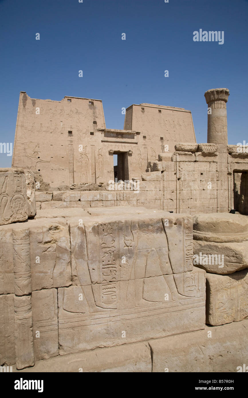 The front of the Temple of Edfu, Egypt, North Africa, Africa Stock ...