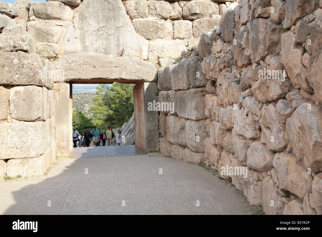 The gate of the ancient town of Mycene, UNESCO World Heritage Site ...
