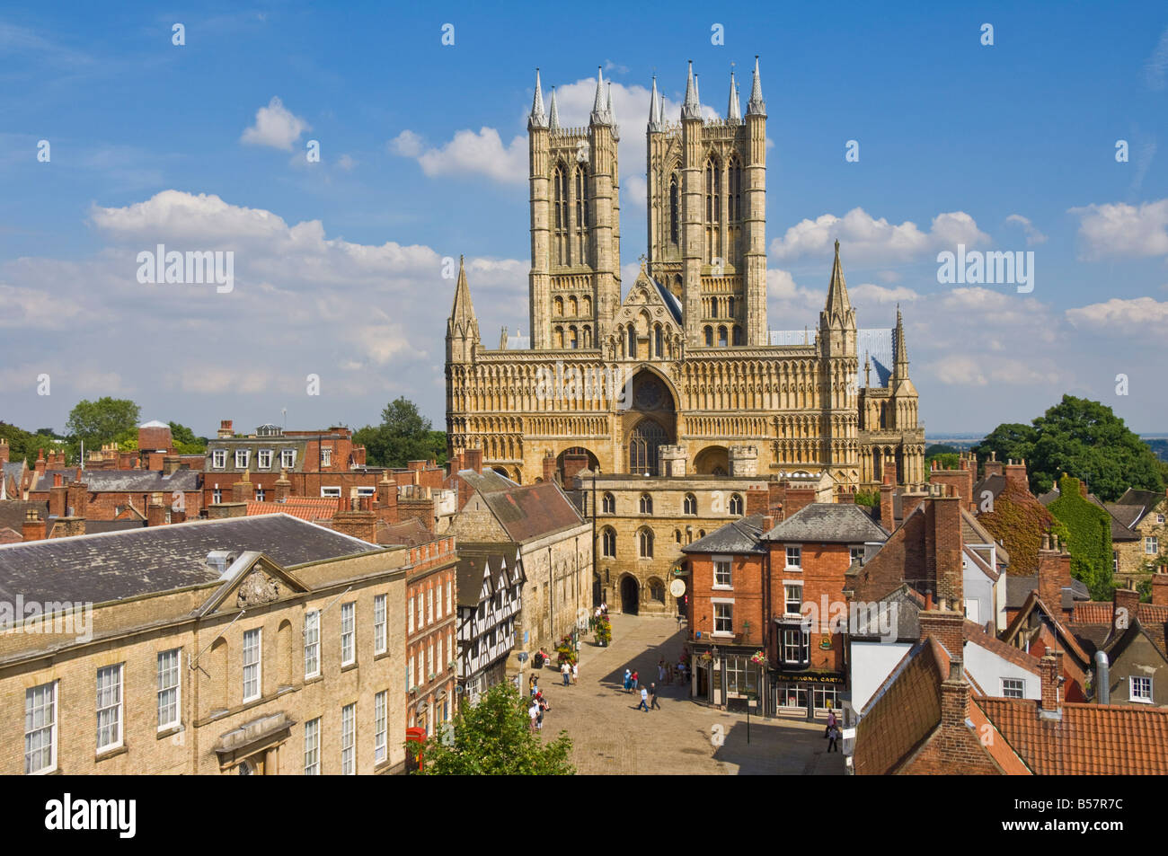 West front of Lincoln Cathedral and Exchequer Gate, Lincoln ...