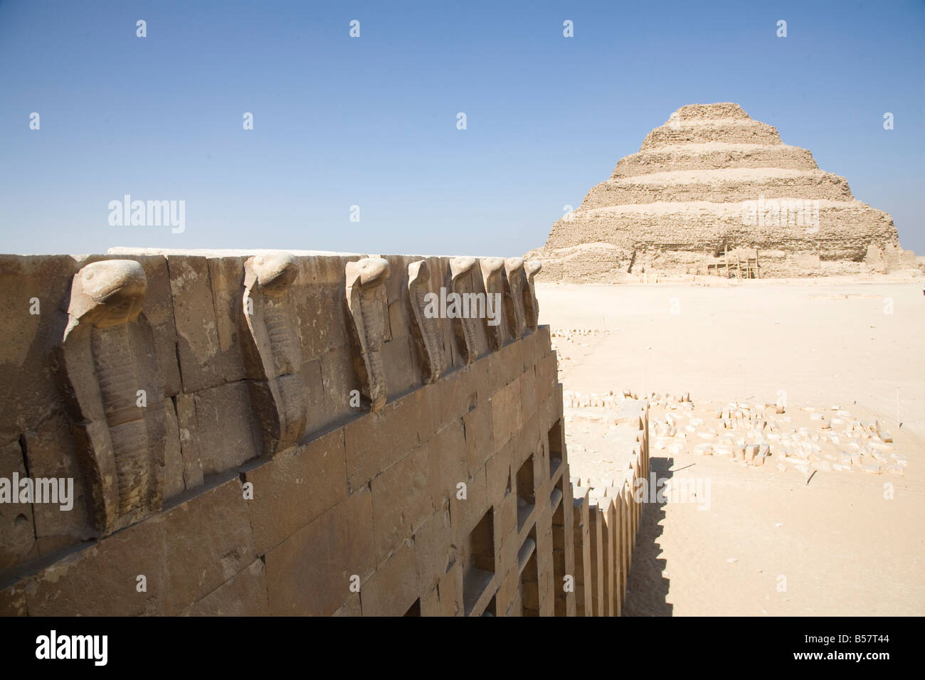 The Step Pyramid of Saqqara, seen from the Cobra entrance, UNESCO World ...