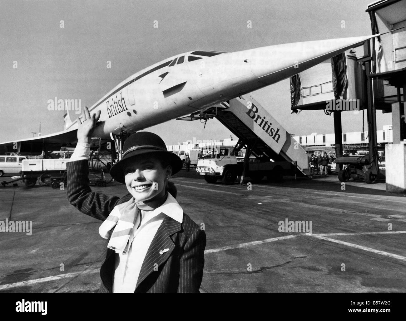 British airways stewardess Black and White Stock Photos & Images - Alamy