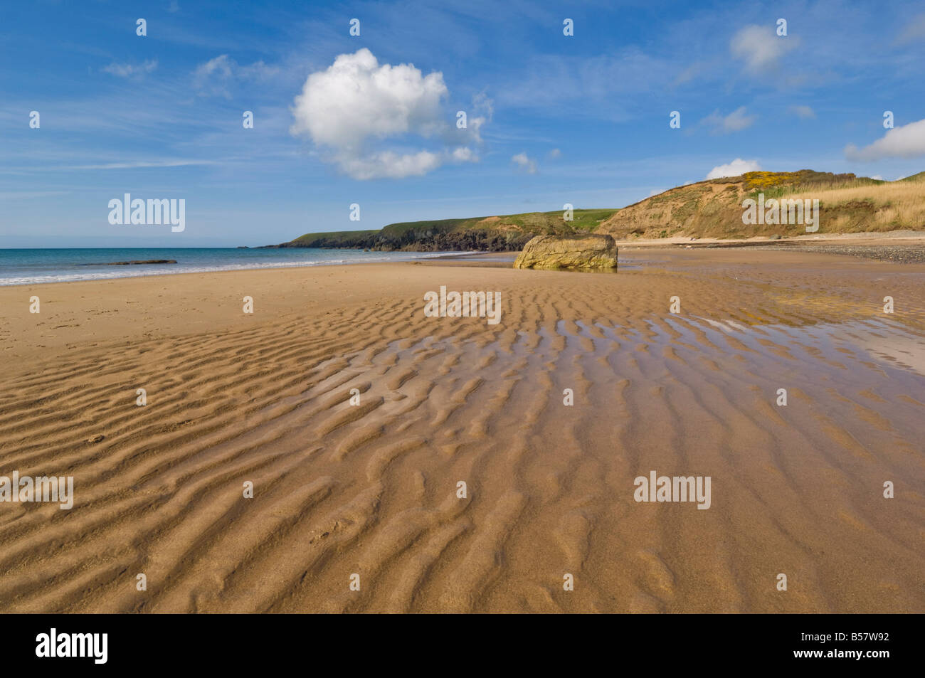 Porthor beach, where the sand whistles due to the unique shape of the ...