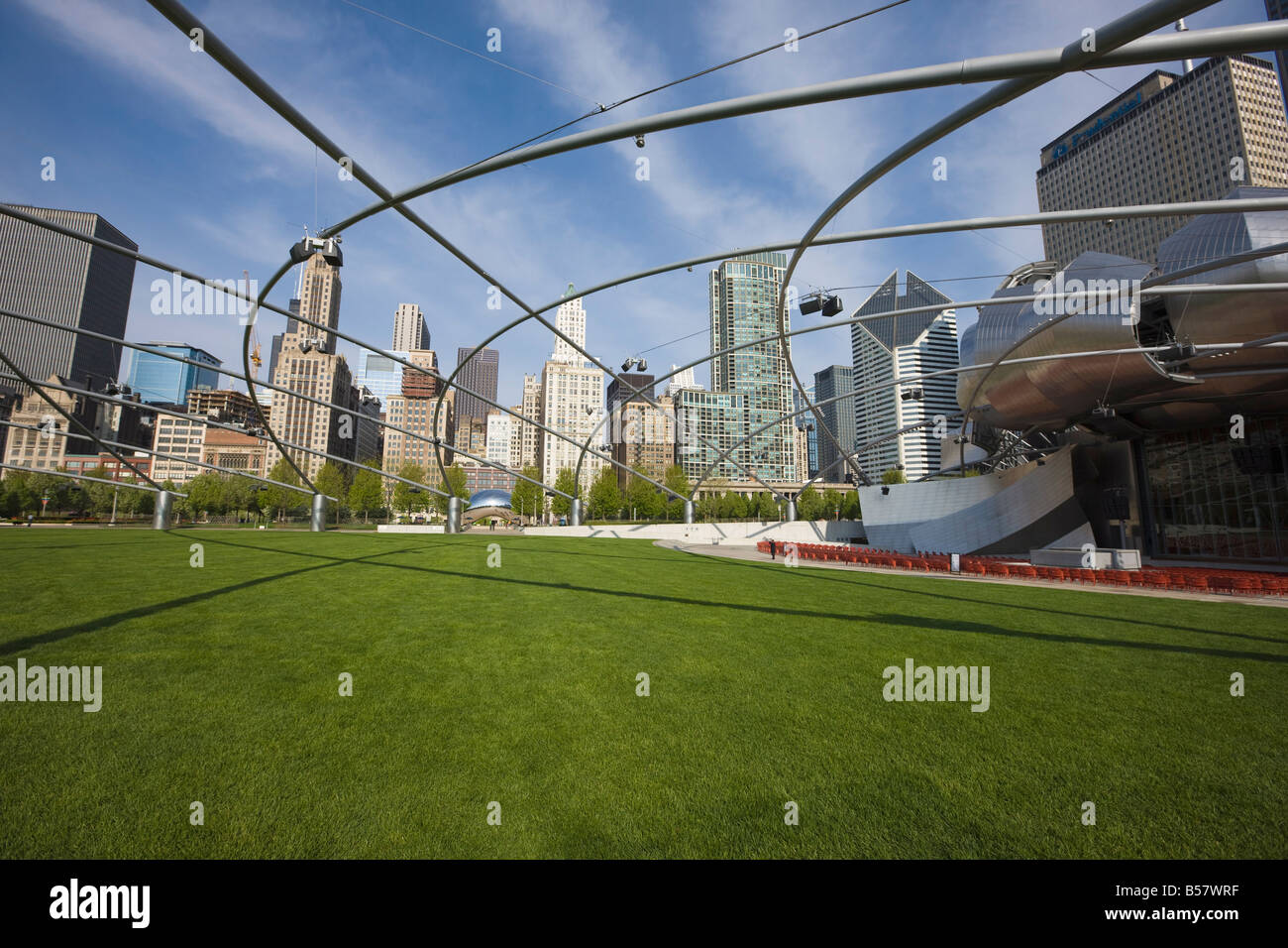 Jay Pritzker Pavilion designed by Frank Gehry, Millennium Park, Chicago ...