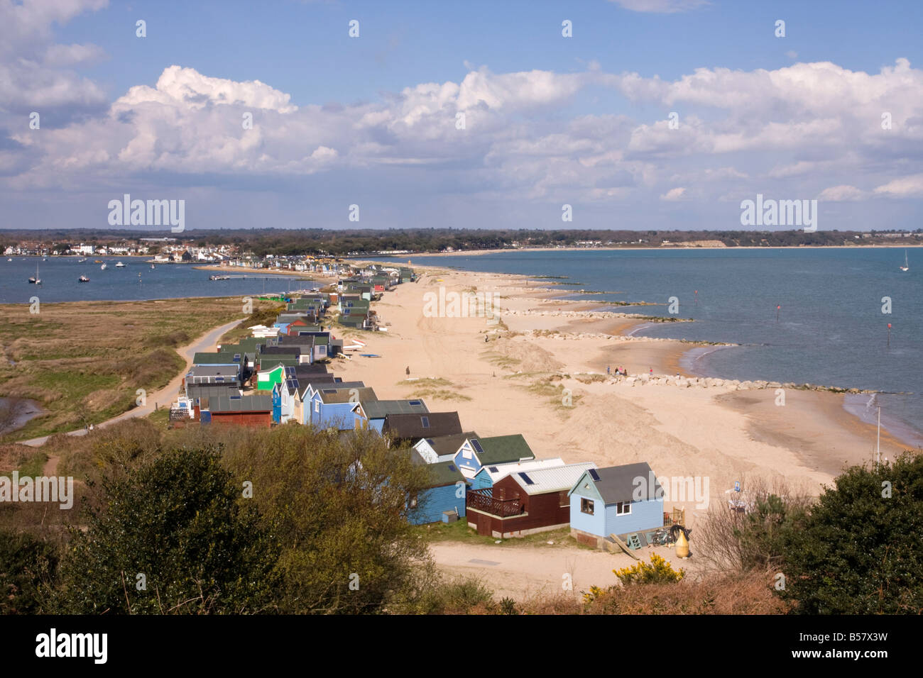 Mudeford Spit, a sandbank, Christchurch Harbour, Dorset, England ...