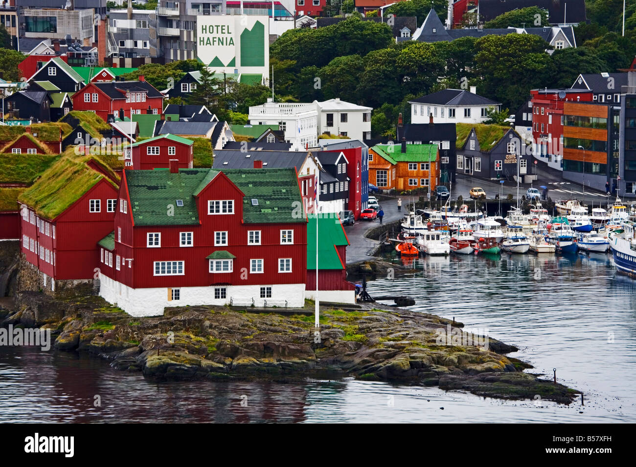 Historic Tinganes district, City of Torshavn, Faroe Islands, Kingdom of ...