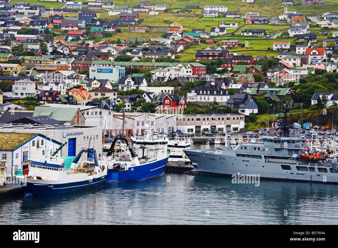 Commercial docks, Port of Torshavn, Faroe Islands, Kingdom of Denmark ...