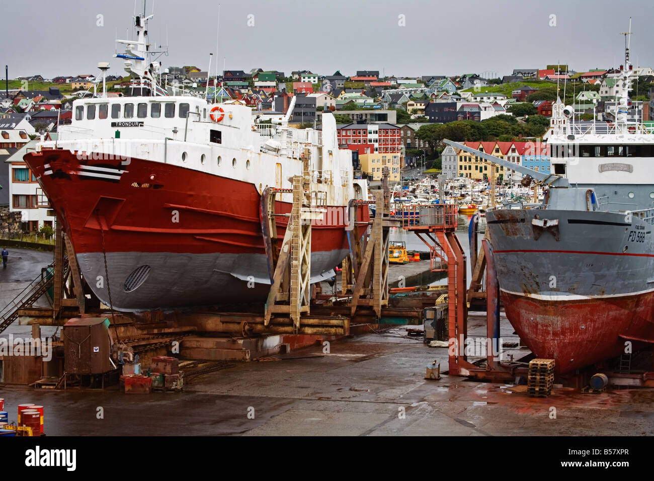 Dry dock Port of Torshavn Faroe Islands Kingdom of Denmark Europe Stock ...