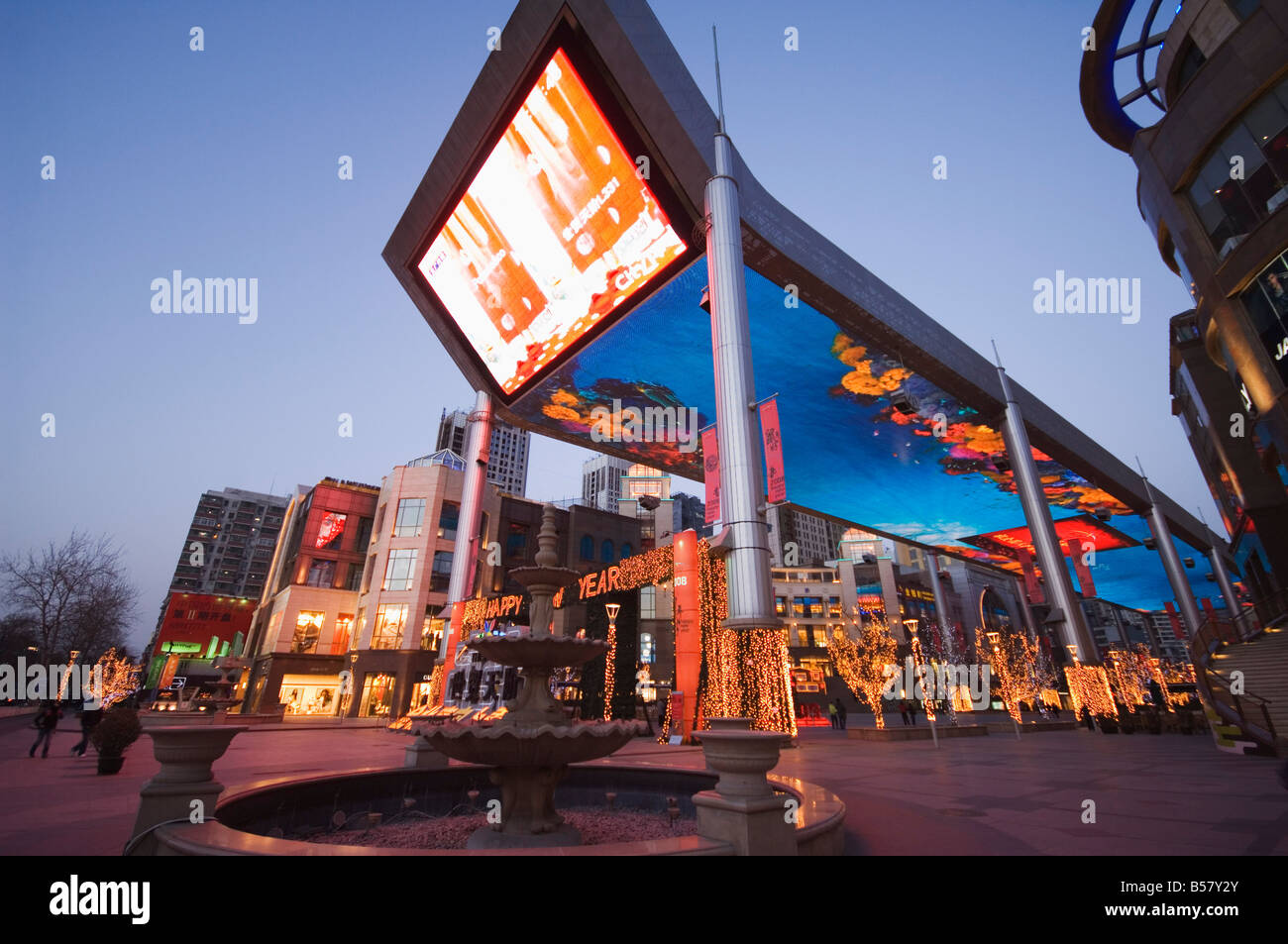 Asia's largest TV screen at The Place shopping centre, Beijing, China ...
