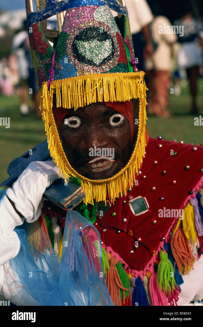 Person wearing mask Gombey Bermuda Caribbean D Traverso Stock Photo - Alamy