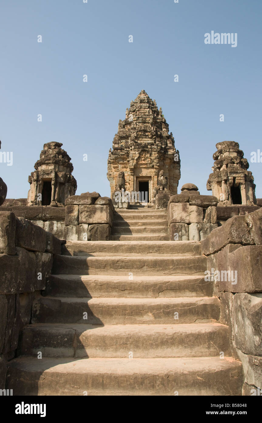 Bakong Temple dating from AD881, Roluos Group, near Angkor, UNESCO ...