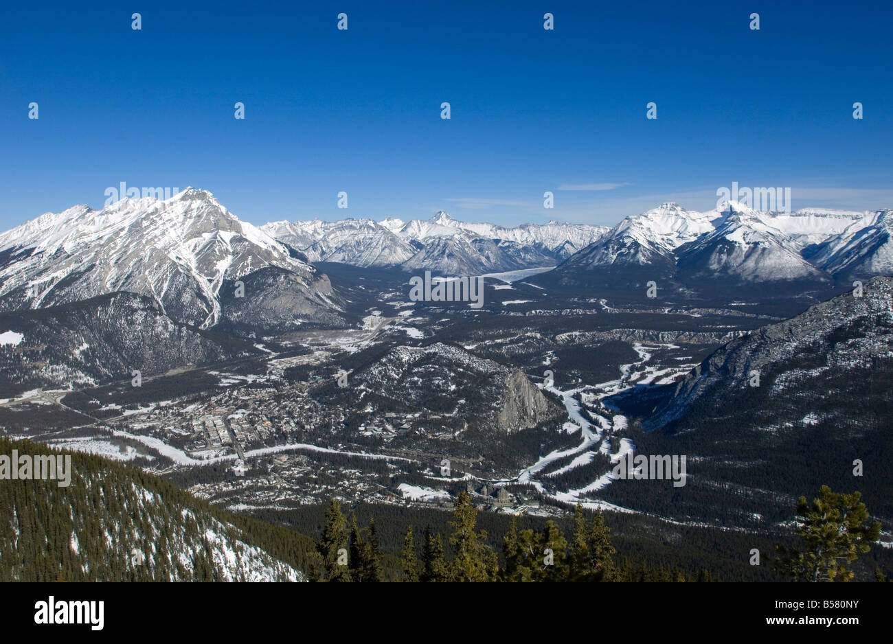 Views of Banff and the Bow Valley, Banff National Park, Alberta, Canada ...