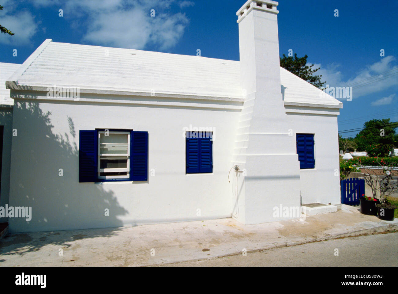 Single storey house Bermuda Atlantic Ocean Central America Stock Photo ...