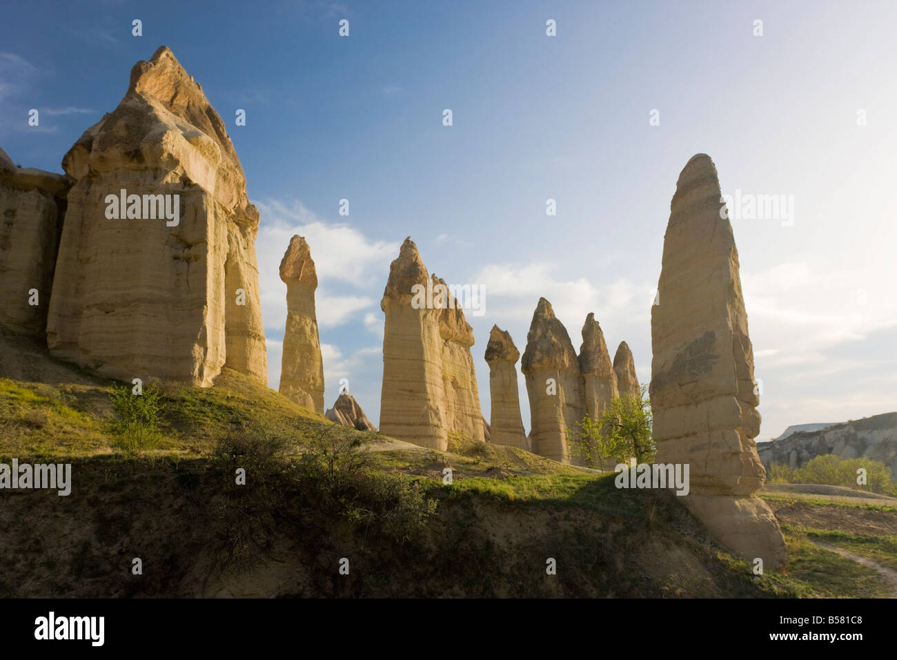 Phallic pillars known as fairy chimneys in the valley known as Love ...