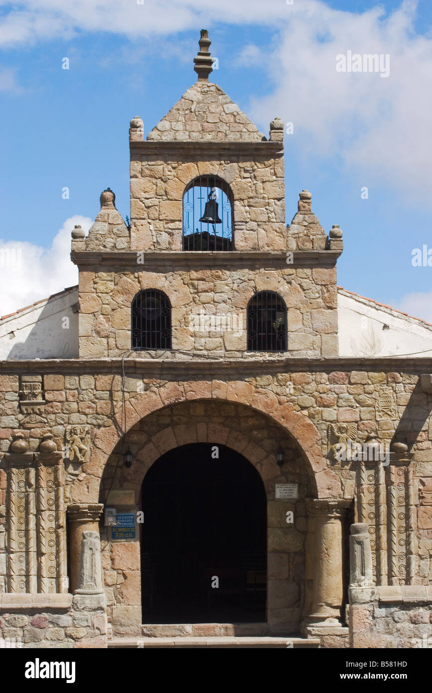 The chapel of La Balbanera, near Colta Lake, south west of Riobamba ...