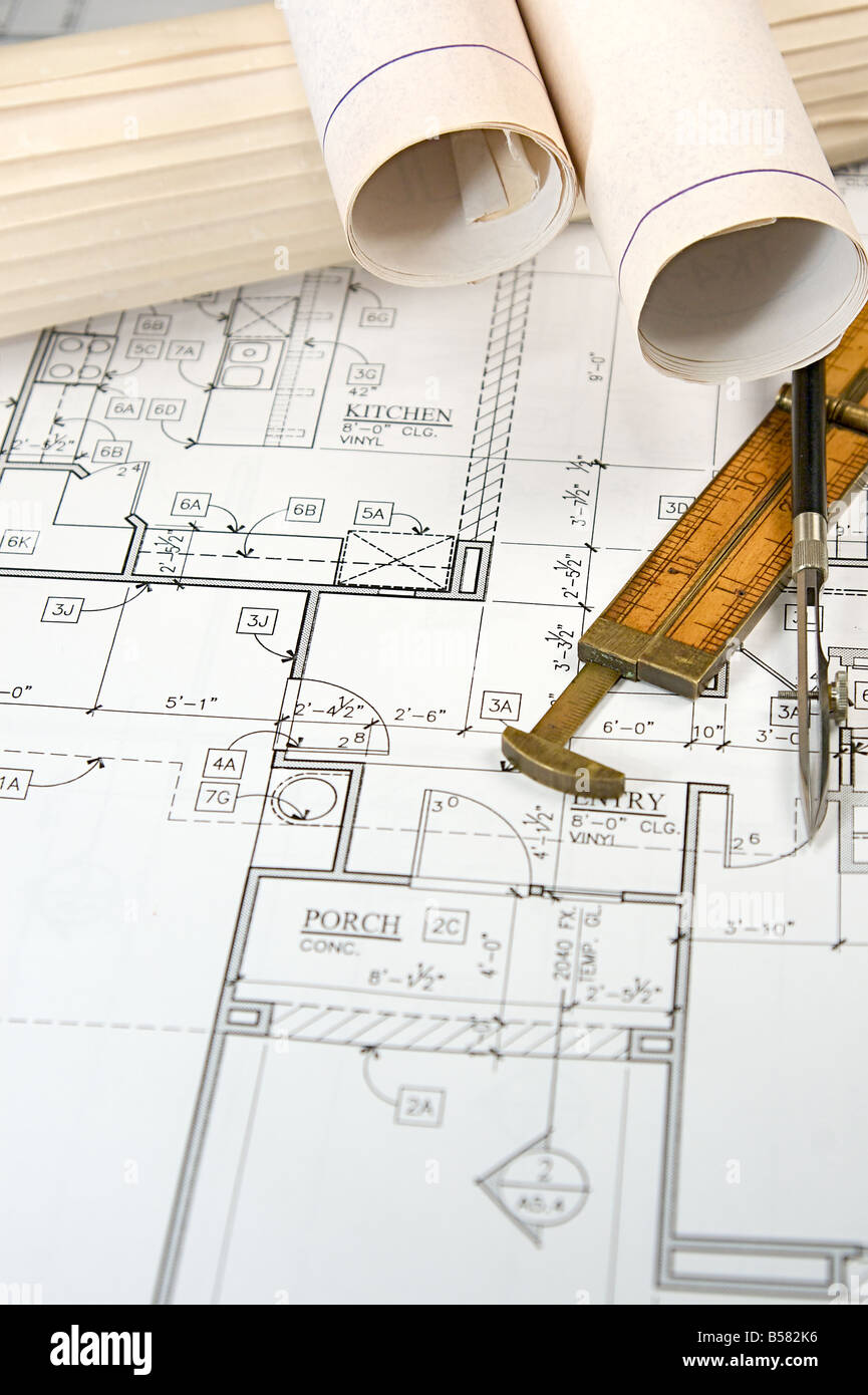 Architectural blueprints of new homes and communities Stock Photo - Alamy