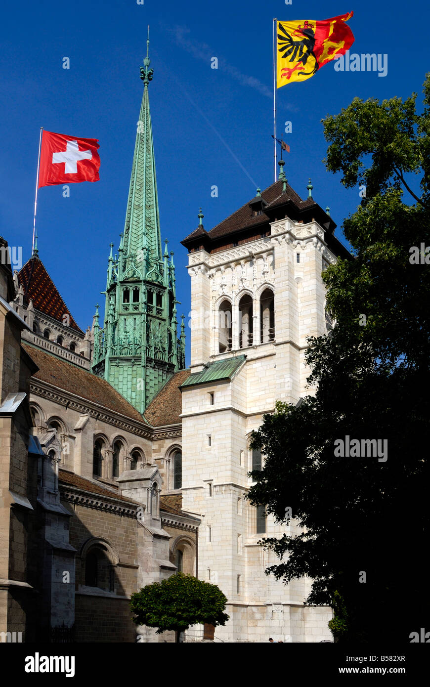 St. Pierre Cathedral, old town, Geneva, Switzerland, Europe Stock Photo ...