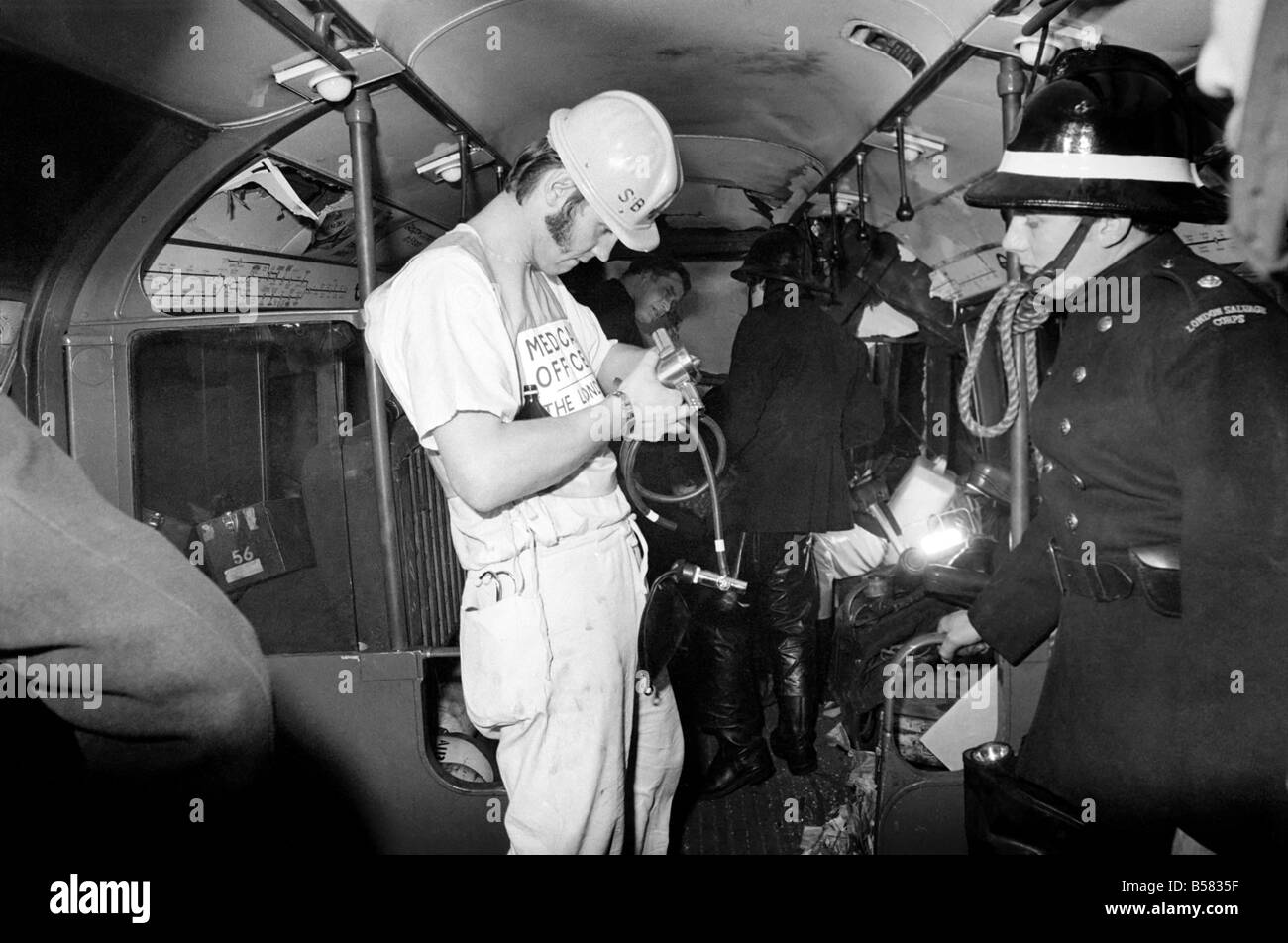 Northern Line Tube crash at Moorgate underground station. February 1975 ...