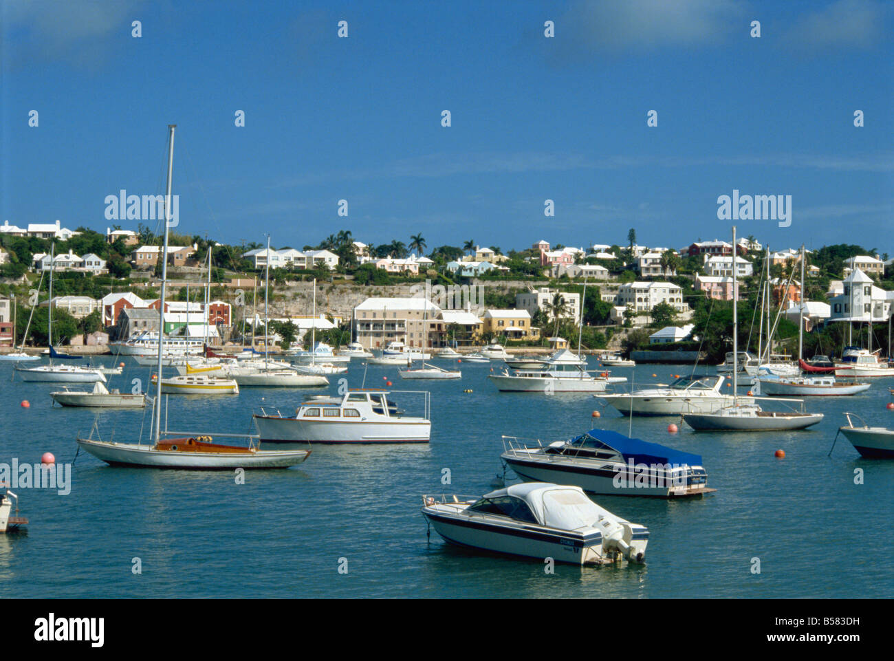 Boats near Hamilton Bermuda Atlantic Ocean Central America Stock Photo ...