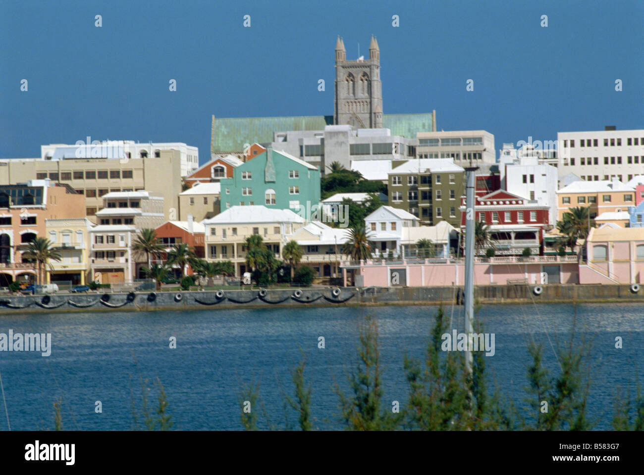 Waterfront Hamilton Bermuda Atlantic Ocean Central America Stock Photo ...