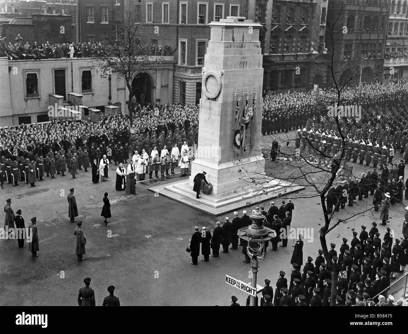 Service of remembrance at the cenotaph, Whitehall. The scene as H.R.H ...