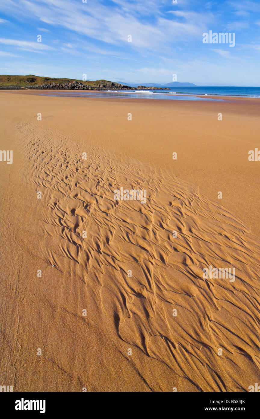 Patterns in the sand at Redpoint sandy beach, Wester Ross, Scotland ...