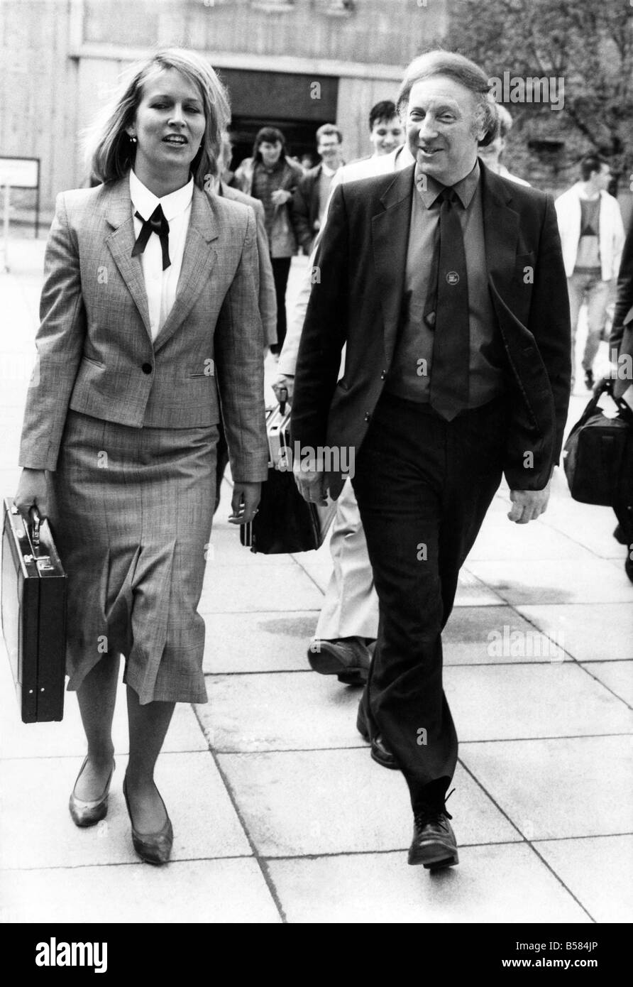 Miner's leader Arthur Scargill in jovial mood outside Manchester High ...