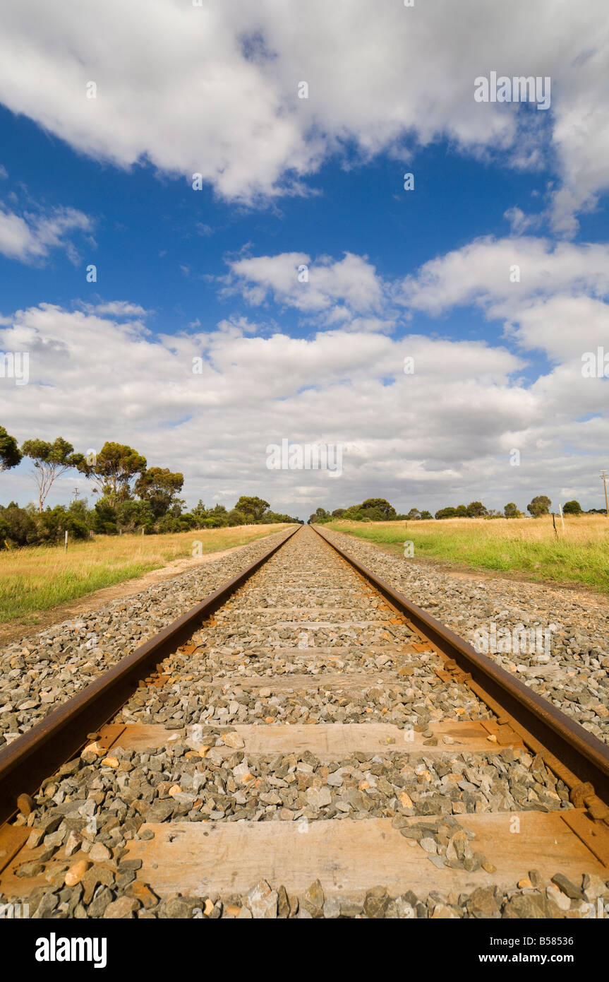 Railway tracks, Victoria, Australia, Pacific Stock Photo - Alamy