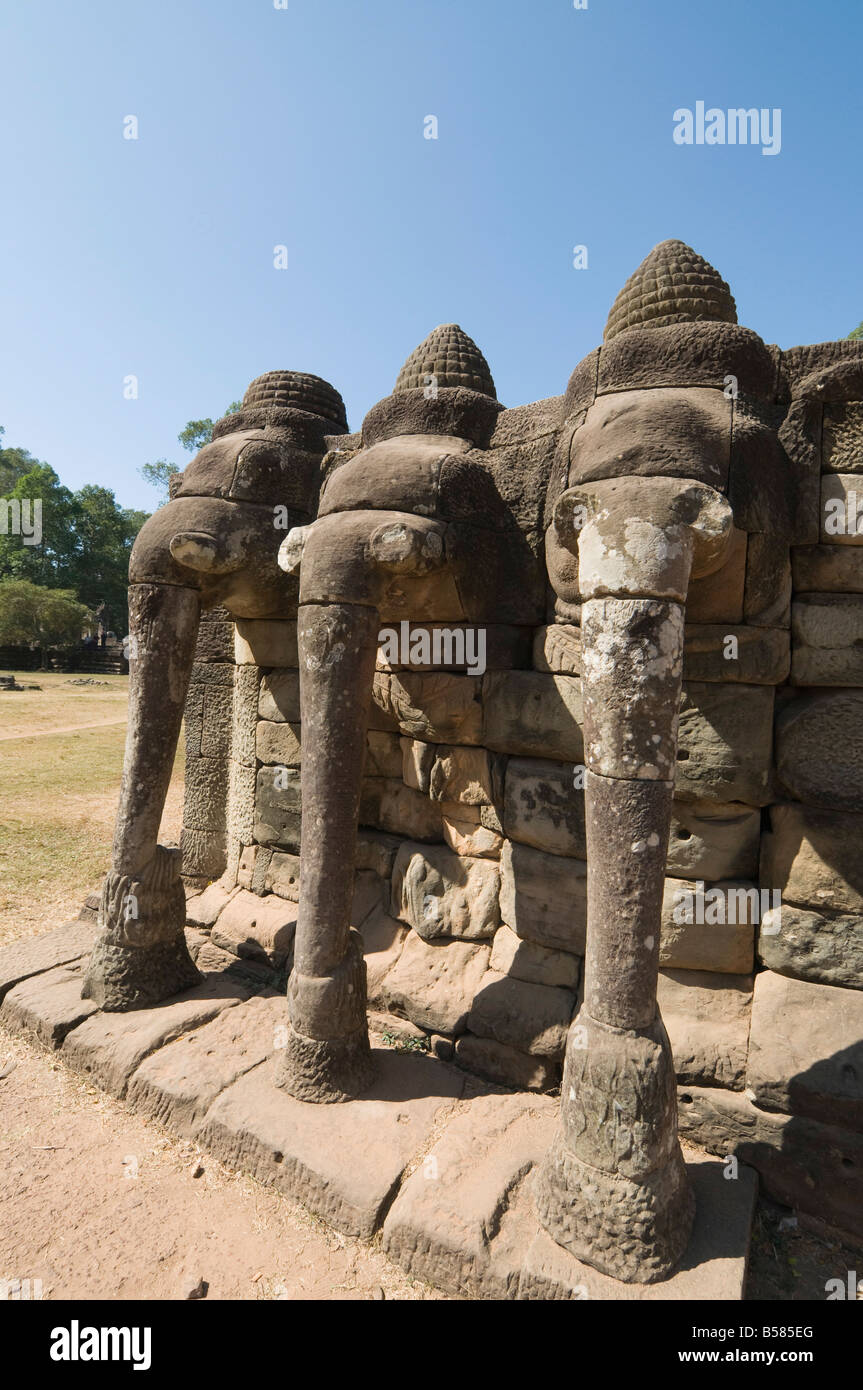 Elephant Terrace, Angkor Thom, Angkor, UNESCO World Heritage Site, Siem ...