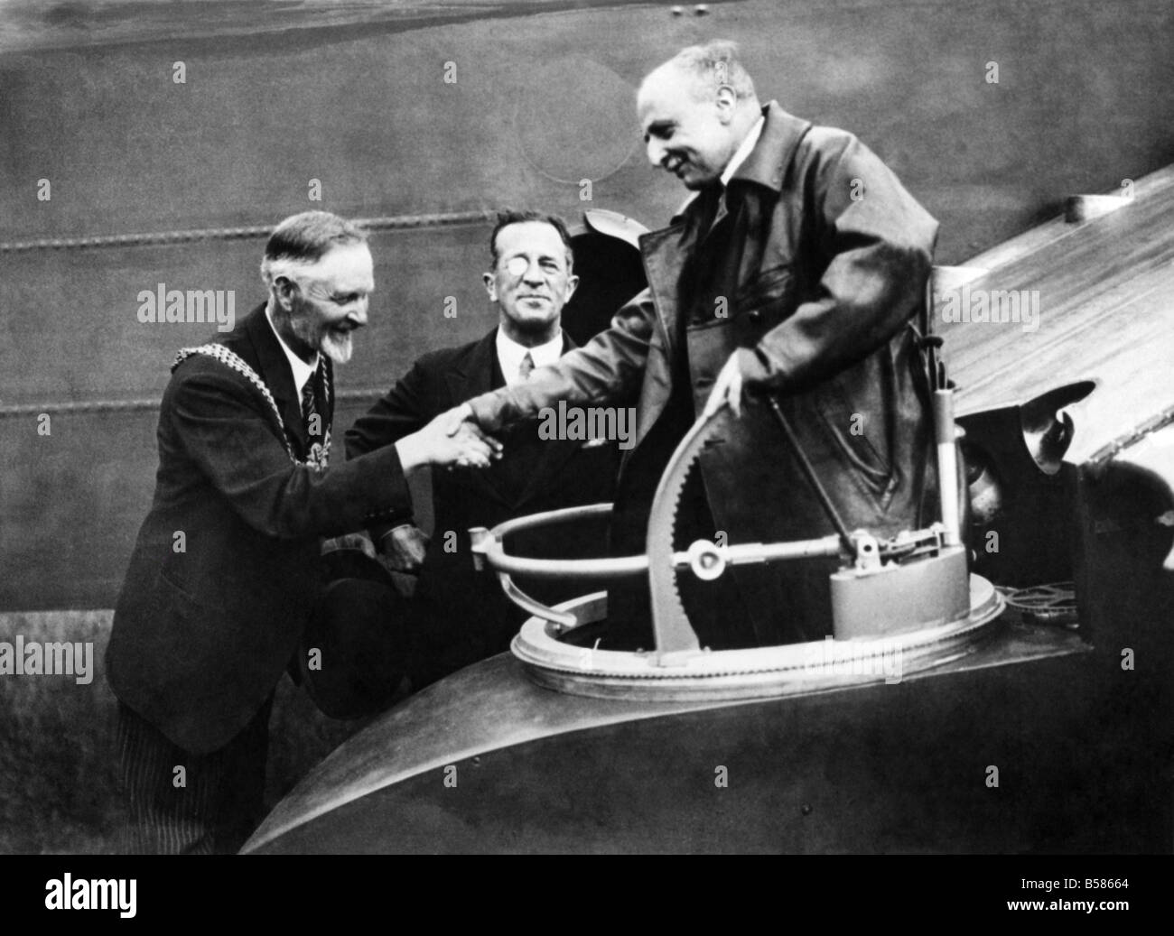 Louis Bleriot at Dover on his 21st anniversary of his First Channel ...