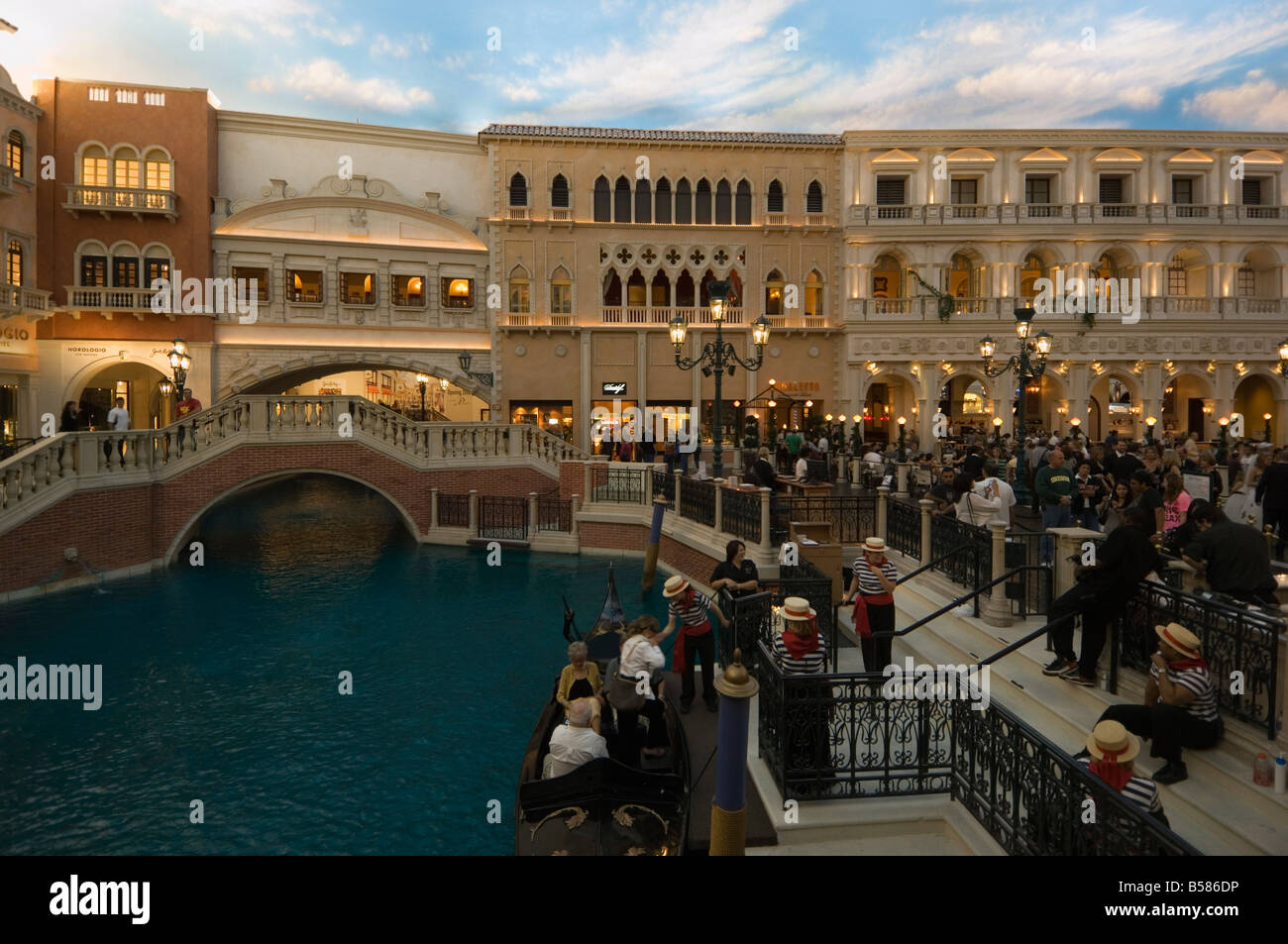 Inside the Venetian Hotel complete with gondaliers and a recreated ...