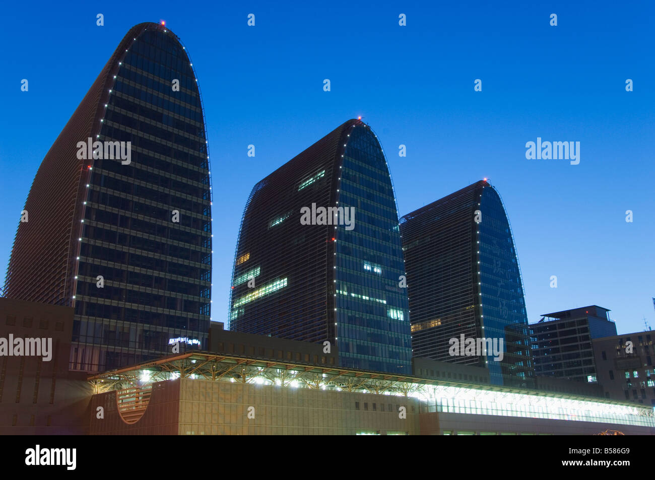 Modern buildings near Beijing North Train Station, Xizhimen district ...