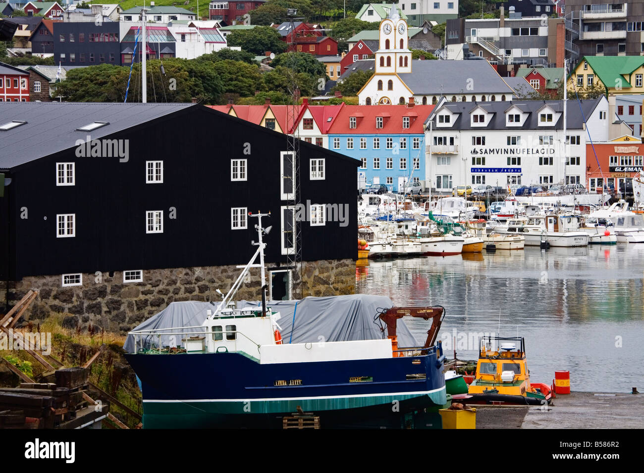Dry dock, Port of Torshavn, Faroe Islands (Faeroes), Kingdom of Denmark ...