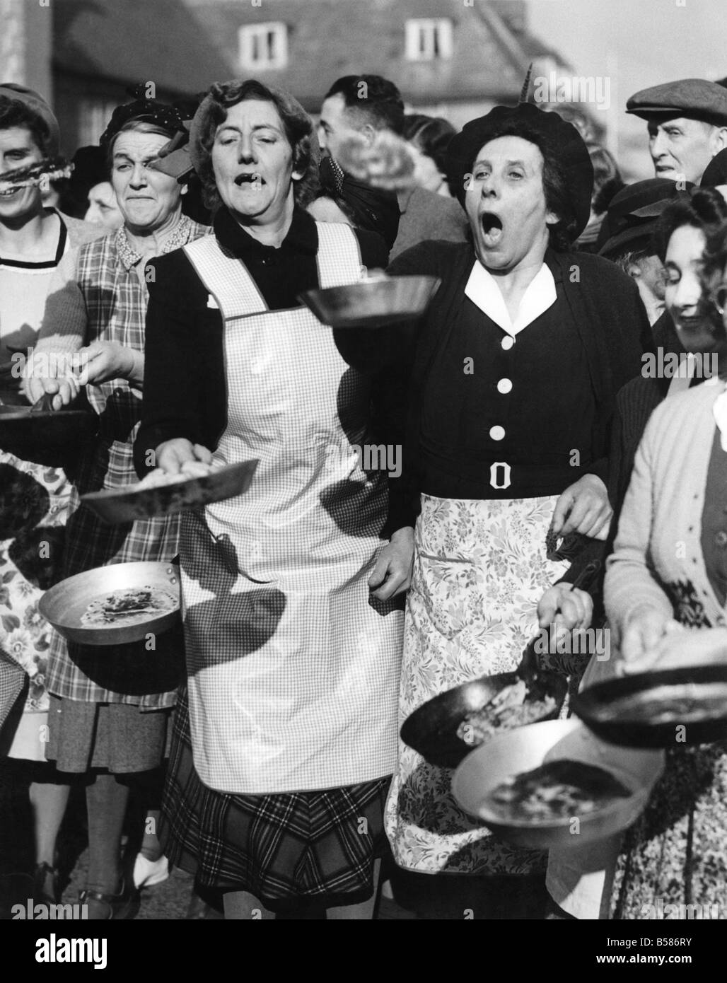 Pancake Race. February 1950 P005023 Stock Photo - Alamy