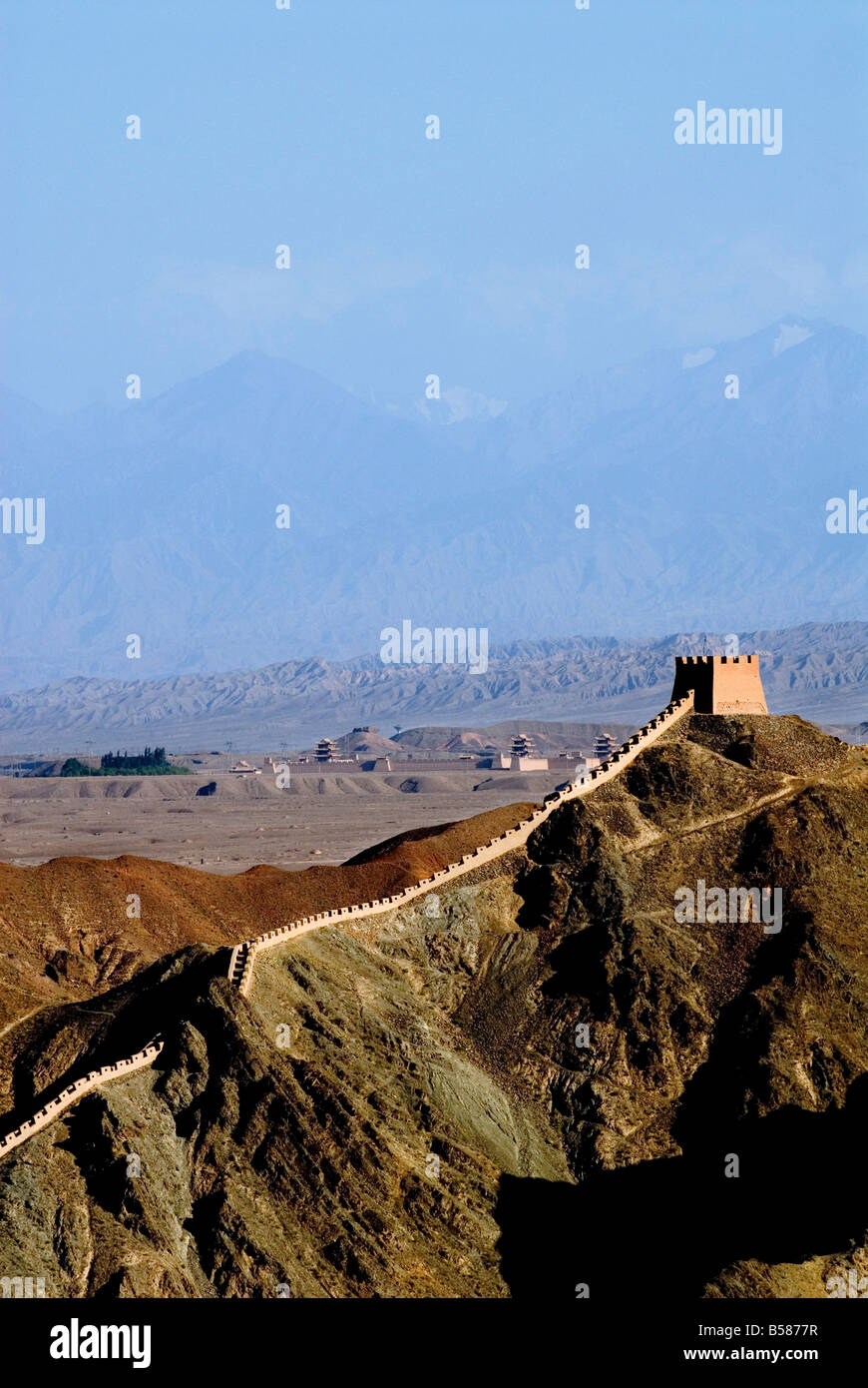 The beginning of the Great Wall, UNESCO World Heritage Site, Jiayuguan ...