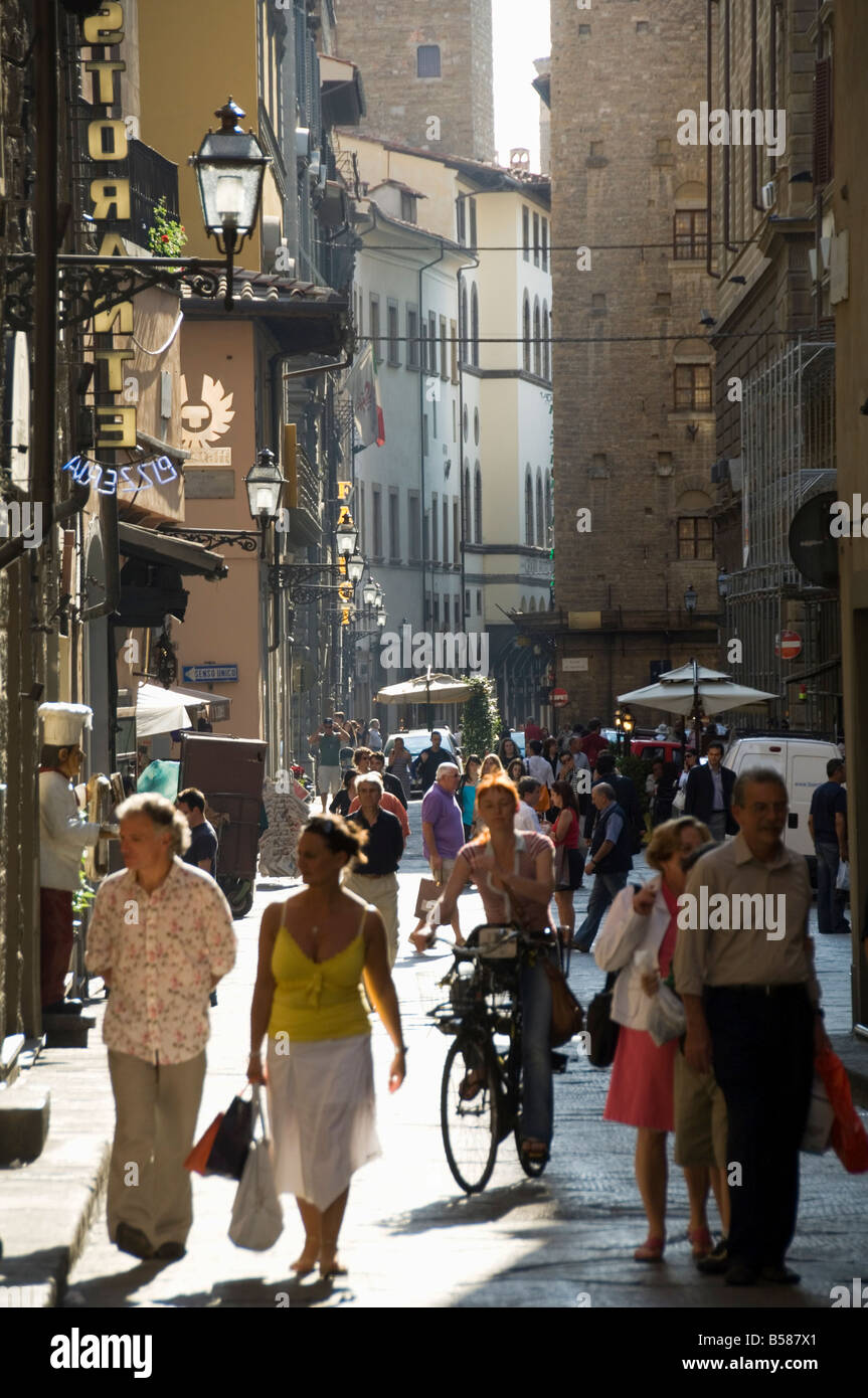 Street scene, Florence (Firenze), Tuscany, Italy, Europe Stock Photo ...