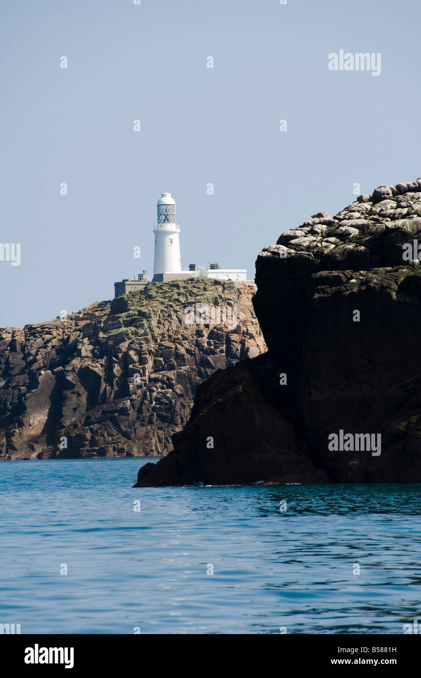 Lightouse on Round Island, Isles of Scilly, off Cornwall, United ...