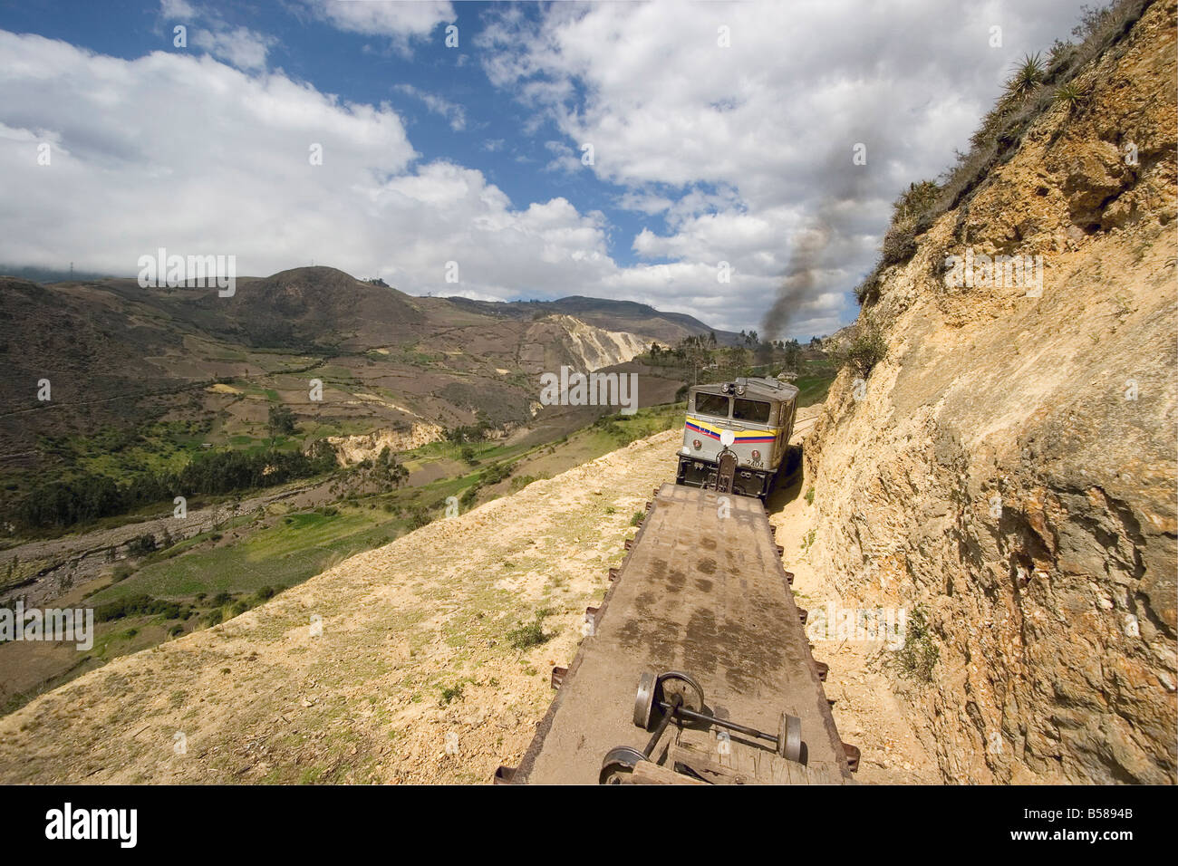 Locomotive of the train that travellers take to El Nariz del Diablo, to ...