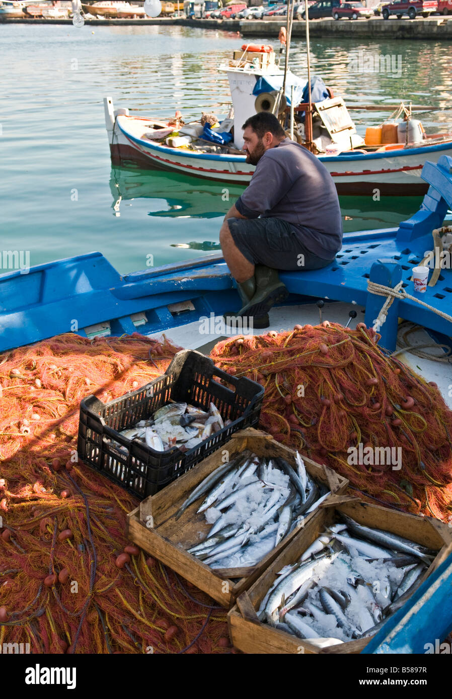 Fishing boat pylos harbour hi-res stock photography and images - Alamy