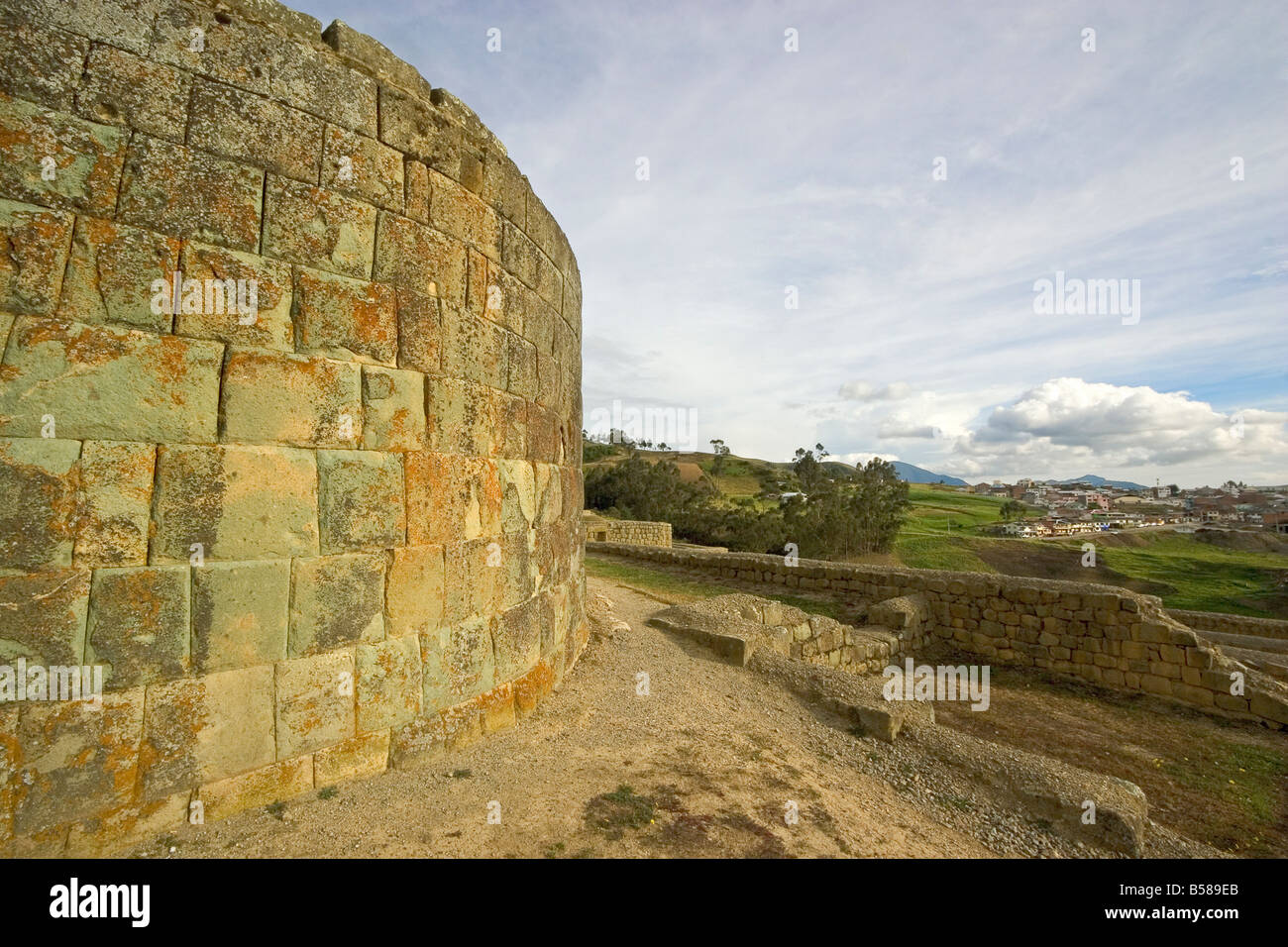 Curved wall in the unique elliptical structure of the Temple of the Sun ...