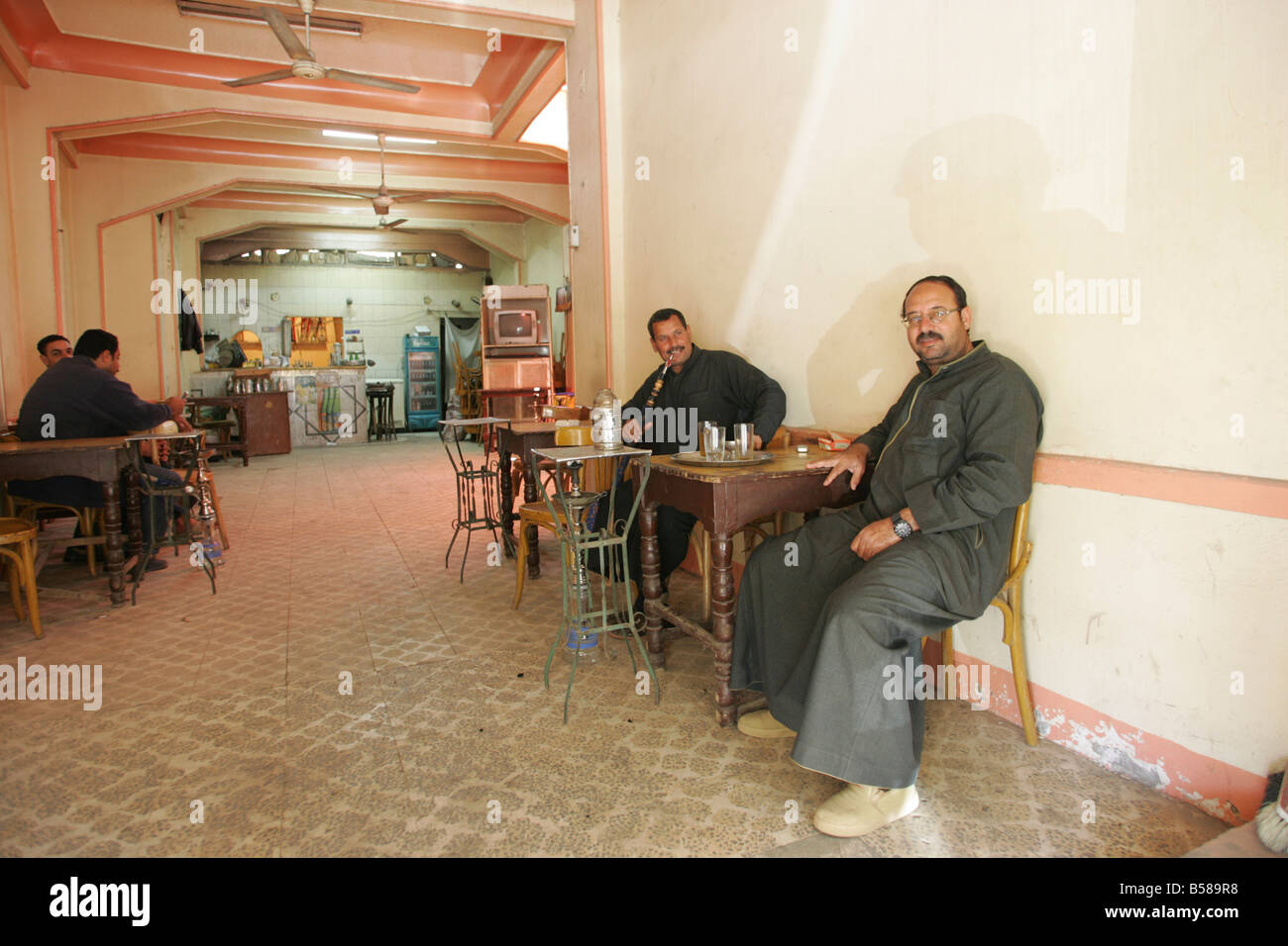 Locals in a cafe, Giza, Cairo, Egypt, North Africa, Africa Stock Photo ...