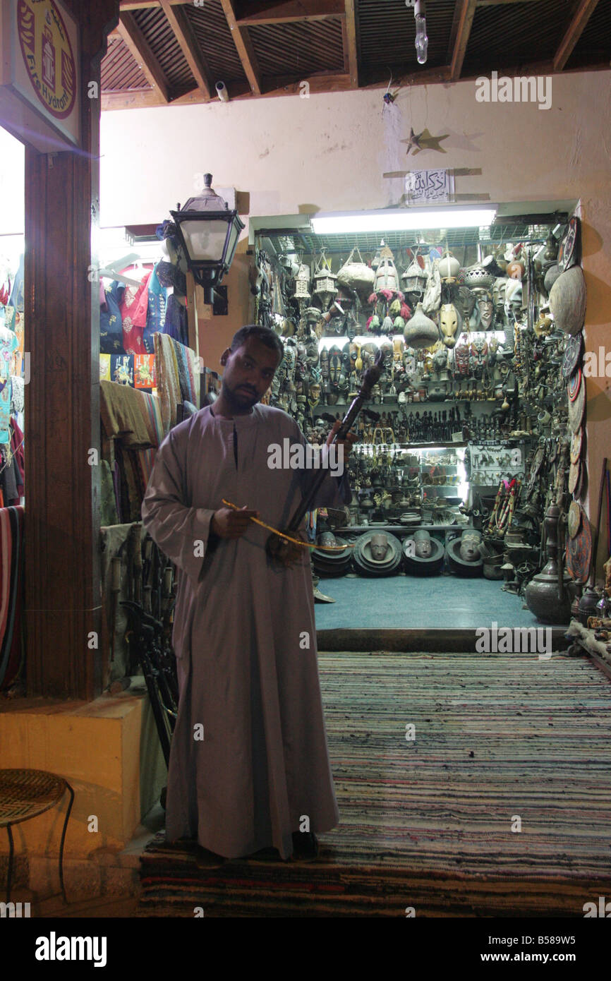 Traditional musical instruments stall at the spice market in Aswan ...