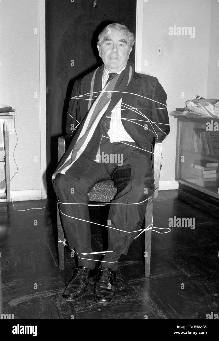 Miners leader Joe Gormley with students. March 1975 75-01237-001 Stock ...