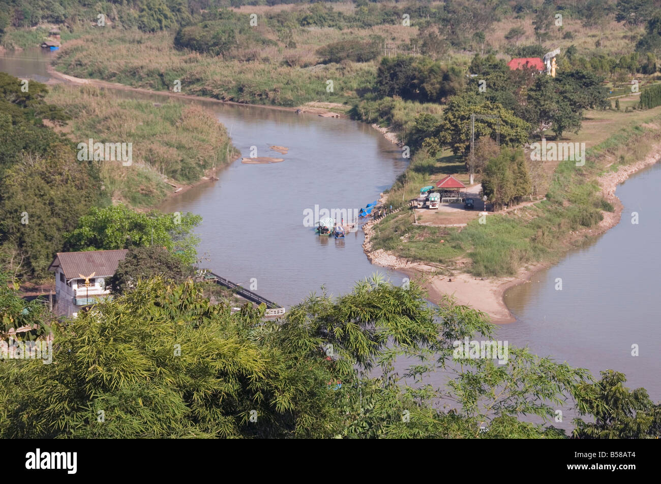 Ruak River joining the Mekong River, Sop Ruak, Golden Triangle ...