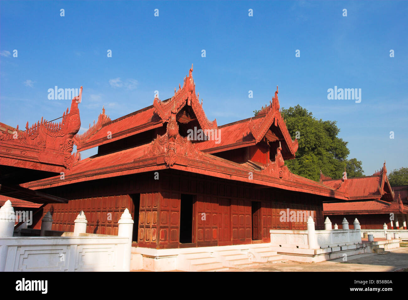 Reconstructed buildings at Mandalay Royal Palace Mandalay Myanmar Burma ...