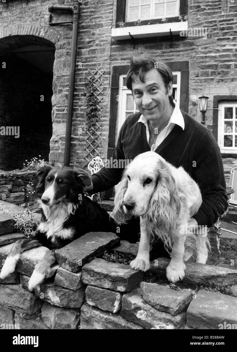 Coronation street actor Ernst Walder pictured with his two dogs left ...