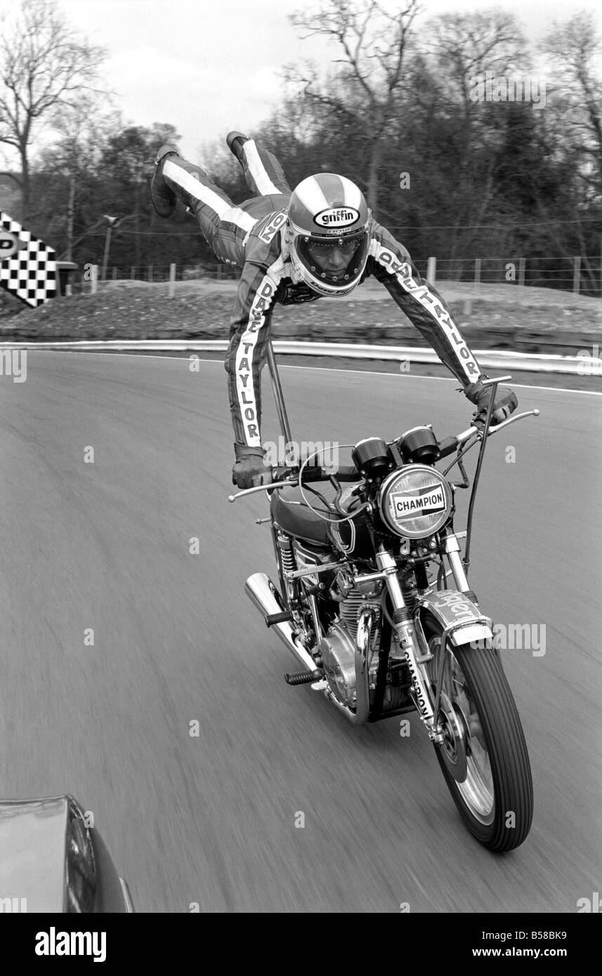 Motorbike stunt: Dave Taylor lives at Barnhurst near Bexley Kent. He is ...