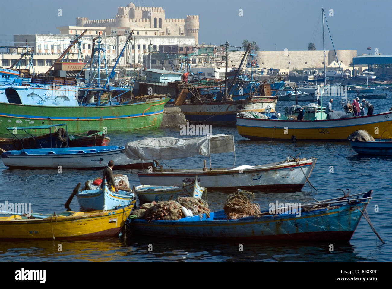 Fort and harbour Alexandria Egypt North Africa Africa Stock Photo - Alamy