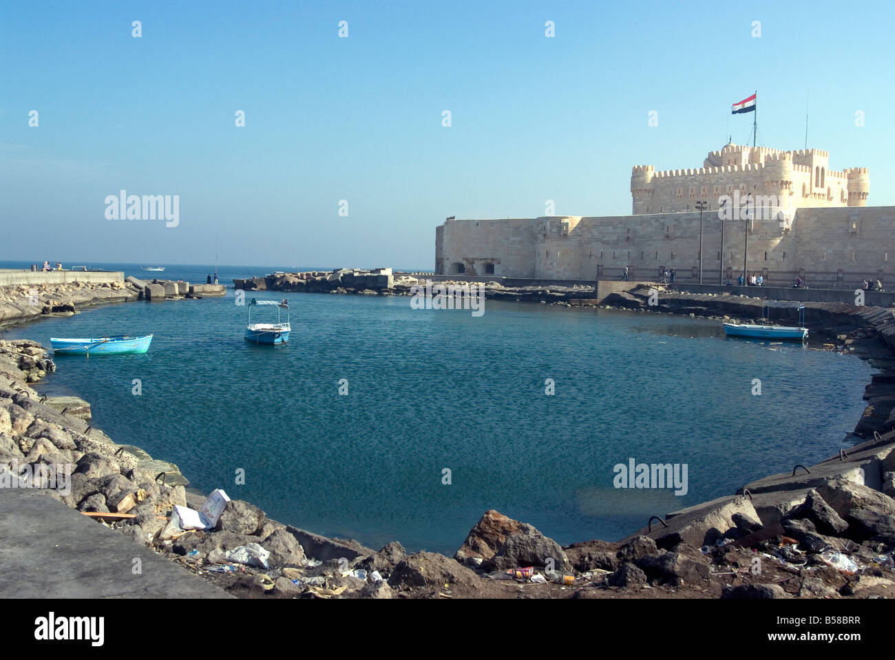 Fort and Harbour Alexandria Egypt North Africa Africa Stock Photo - Alamy