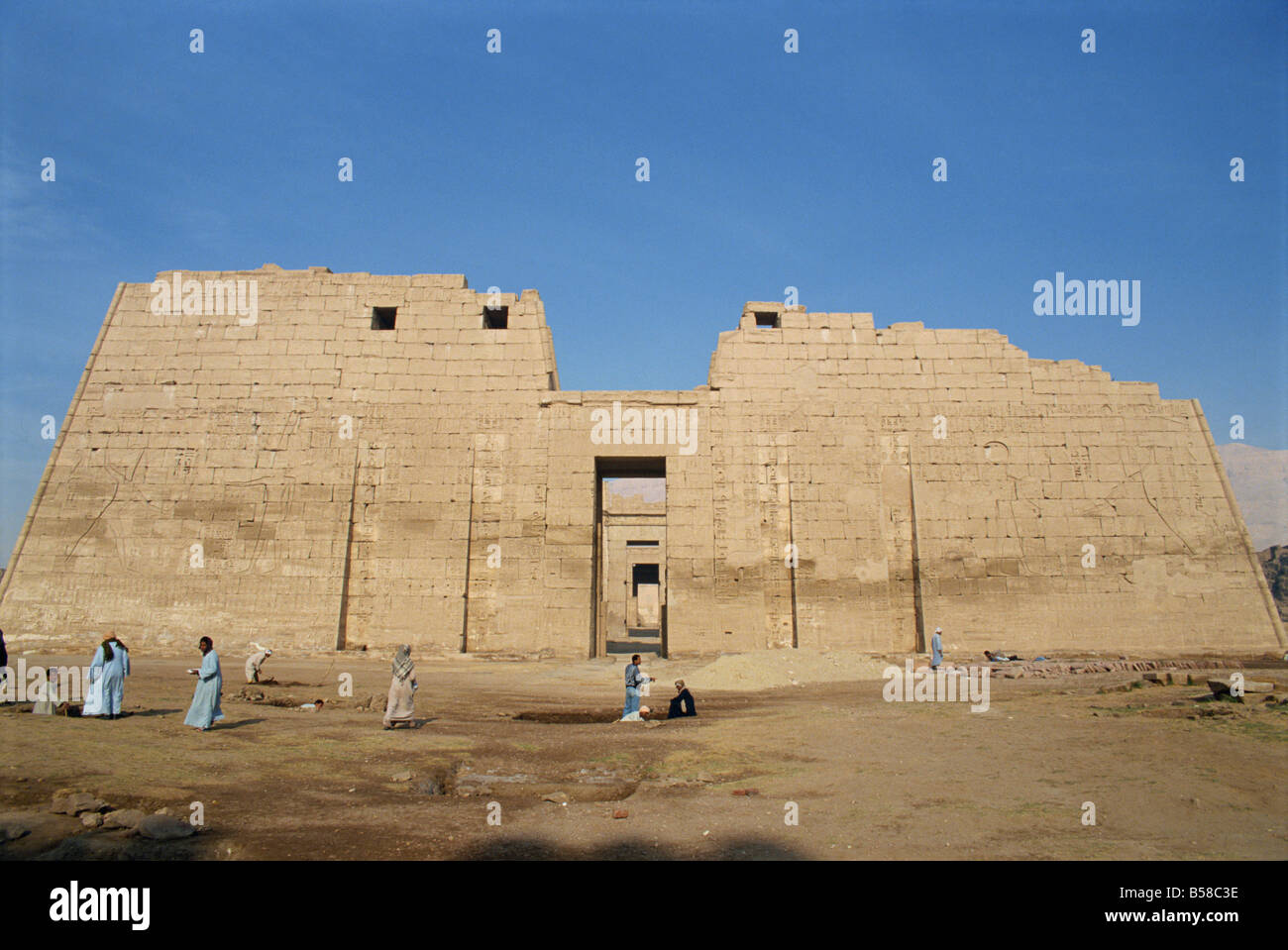 The temple of Ramses III Medinet Habu Egypt G Thouvenin Stock Photo - Alamy